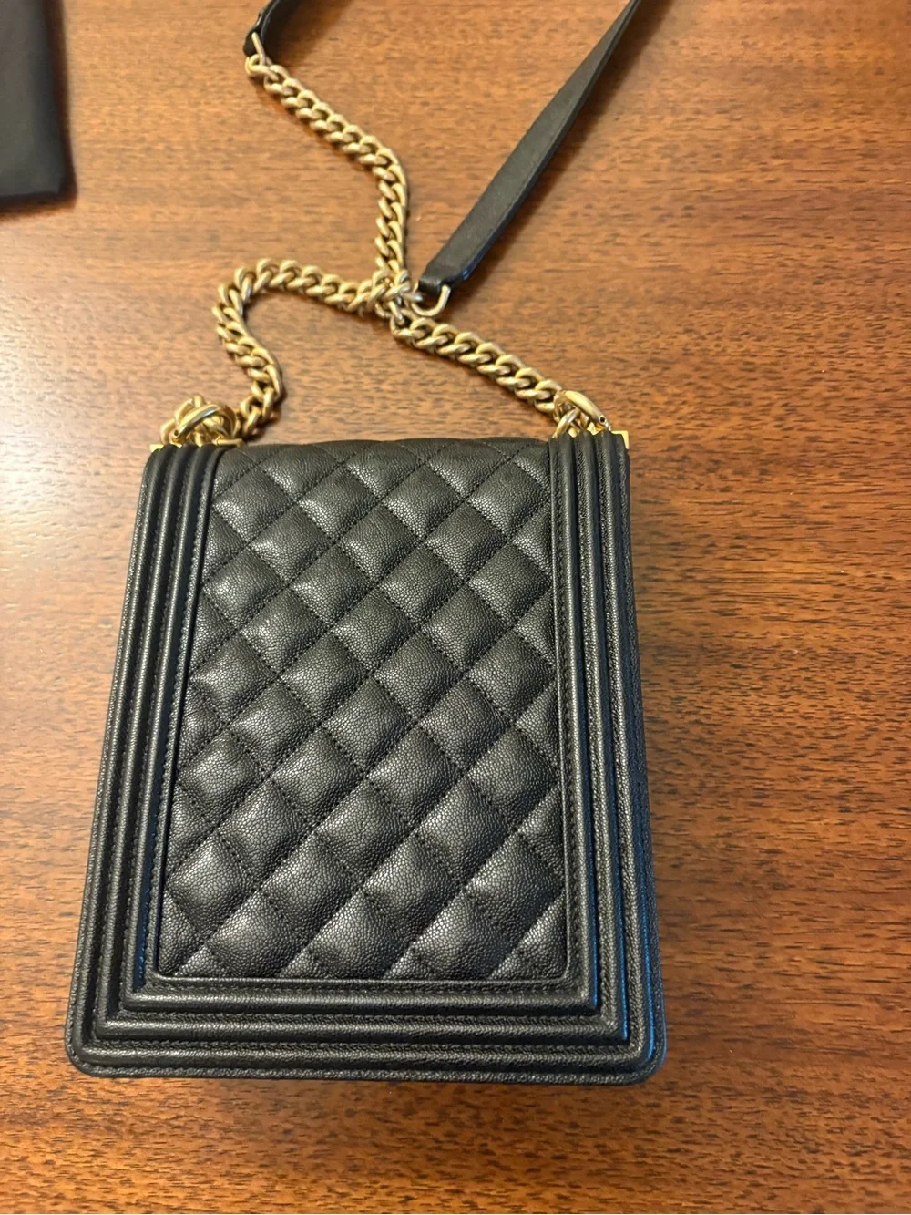 CHANEL | Bags | Chanel Black Quilted Leather North South Crossbody With ...